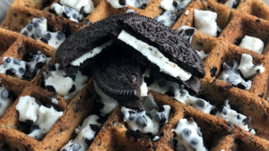 Oreo Cookie Waffles With Cookies And Cream White Chocolate