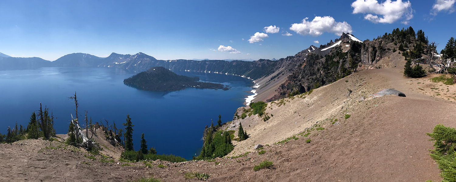 Watchman Overlook And Watchman Observation Station At Crater Lake