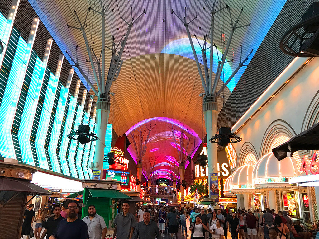 SlotZilla Zipline and Zoomline Above Fremont Street In Las Vegas