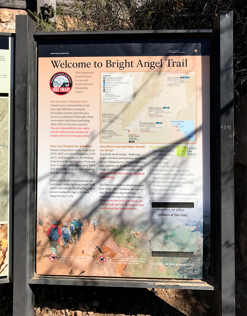 The Bright Angel Trail In Grand Canyon National Park